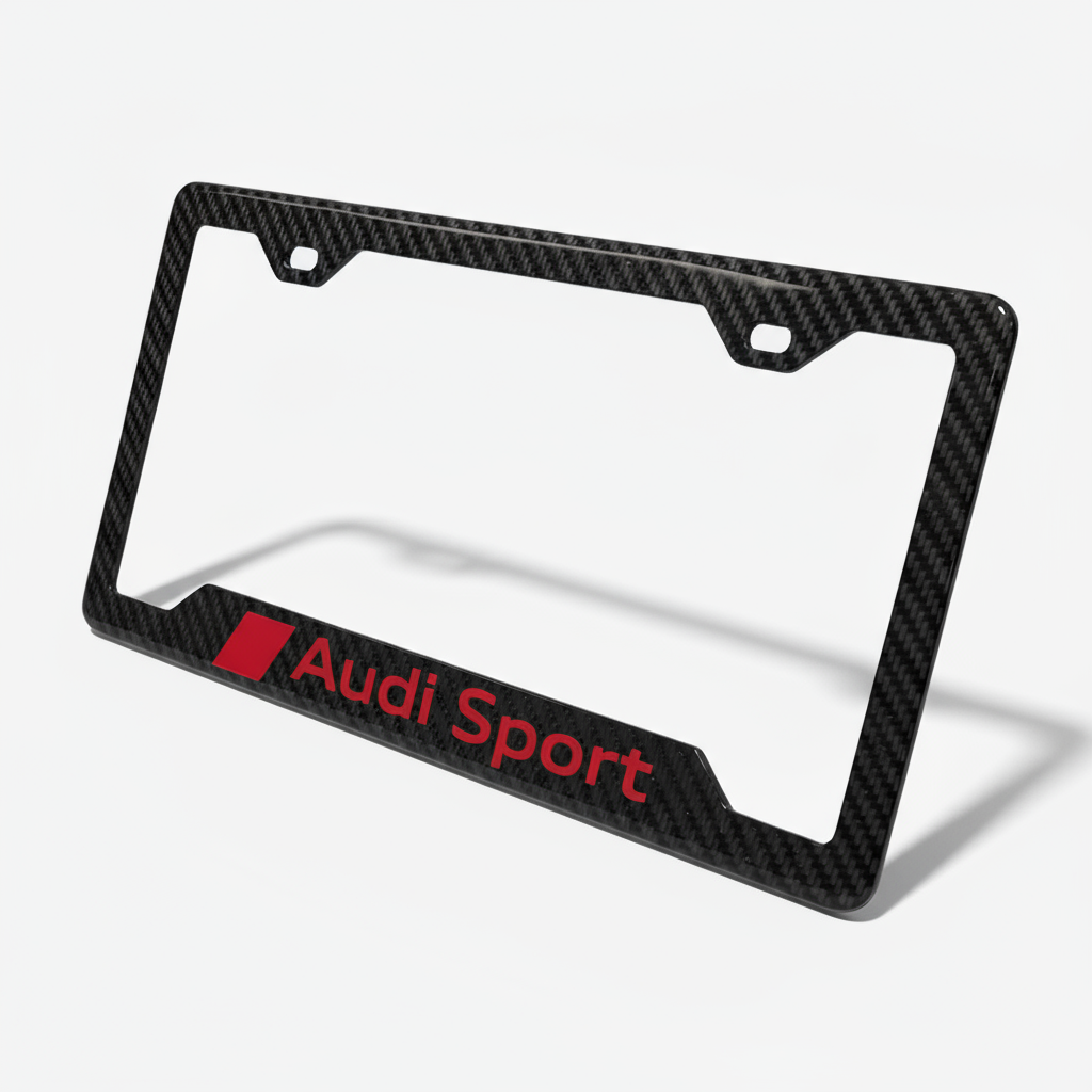 Audi Sport Carbon Fiber License Plate Frame | Euro Auto Design